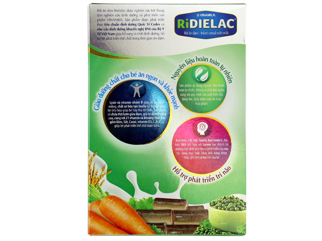 Bột ăn dặm cà rốt Ridielac 200g giá tốt tại Bách hoá XANH