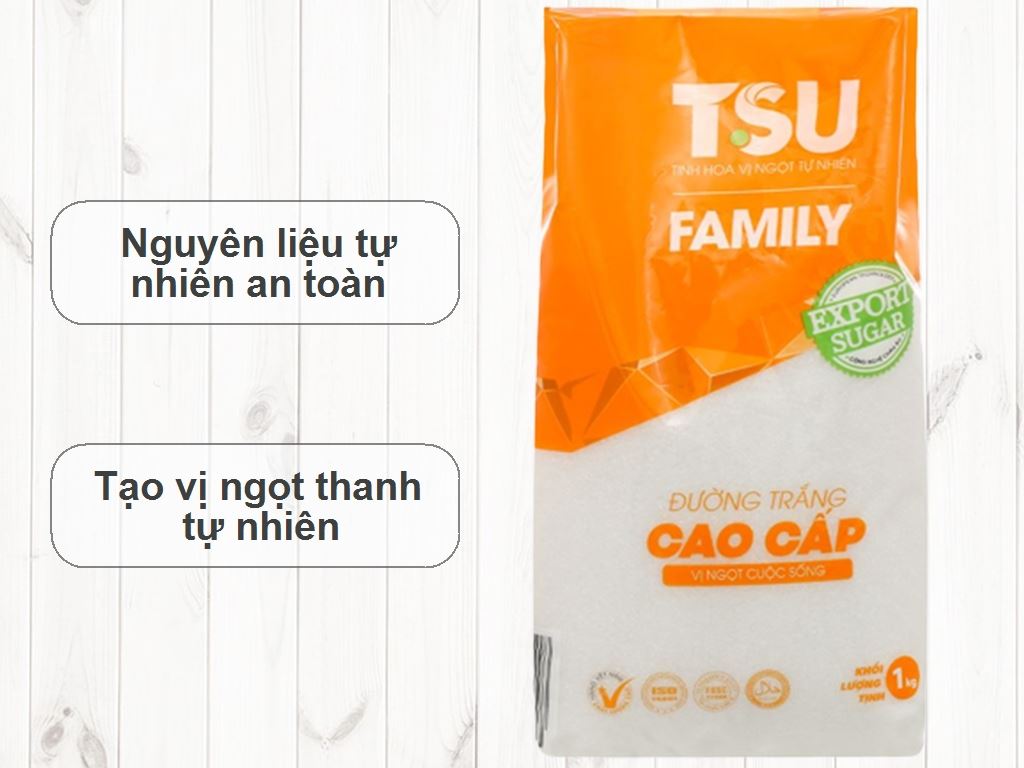 Đường trắng cao cấp TSU Family 1kg giá tốt tại Bách hoá XANH