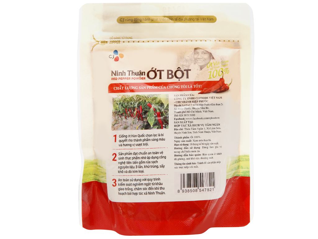 Ớt bột Ninh Thuận CJ Food gói 100g giá tốt tại Bách hoá XANH