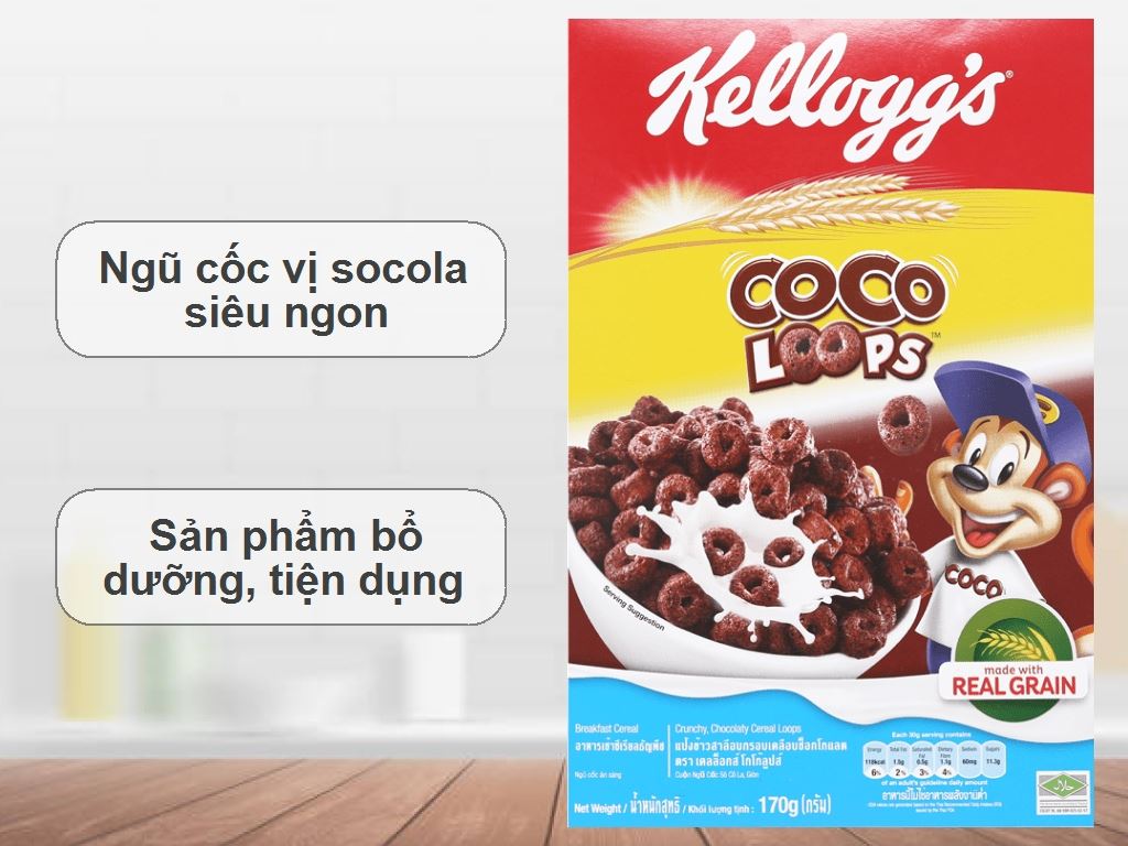 Ngũ cốc Kellogg's vị socola 170g giá tốt tại Bách hoá XANH