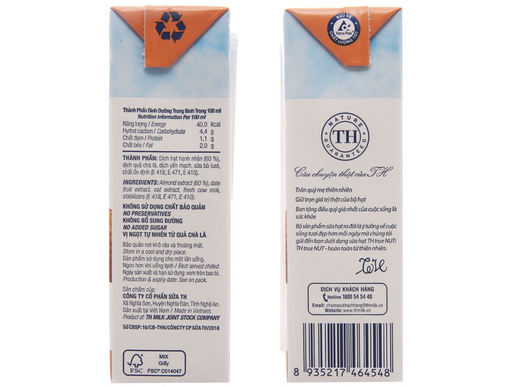 Sữa hạnh nhân TH True Nut 180ml giá tốt tại Bách hoá XANH