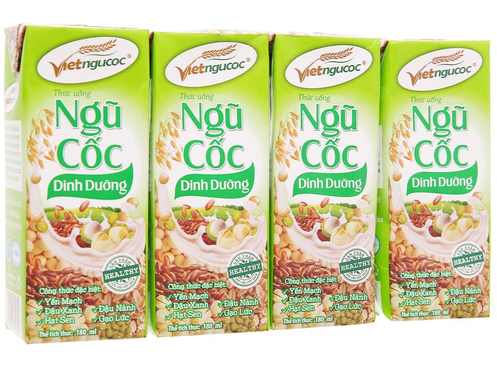 4 hộp ngũ cốc Việt Ngũ Cốc 180ml giá tốt tại Bách hoá XANH