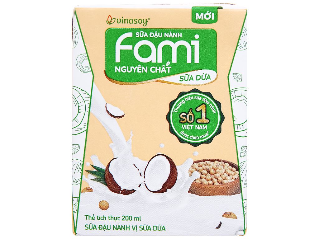 36 hộp đậu nành Fami sữa dừa 200ml giá tốt tại Bách hoá XANH
