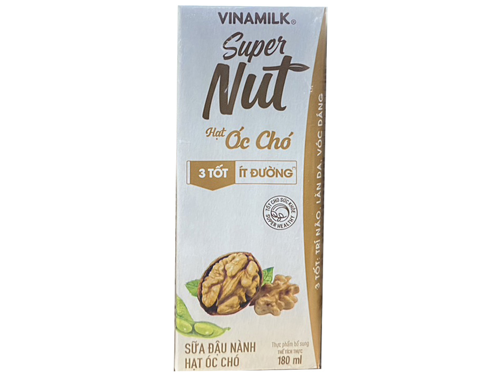 Sữa đậu nành hạt óc chó Vinamilk Super Nut hộp 180ml