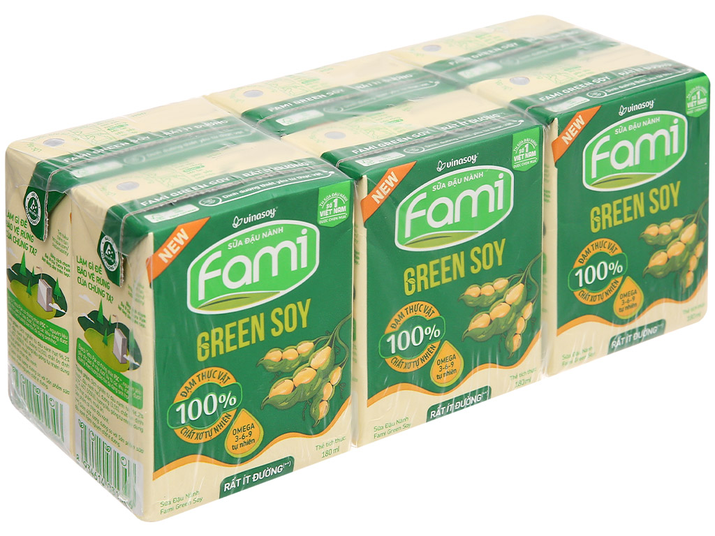 Thùng sữa đậu nành rất ít đường Fami Green Soy Bách hóa XANH