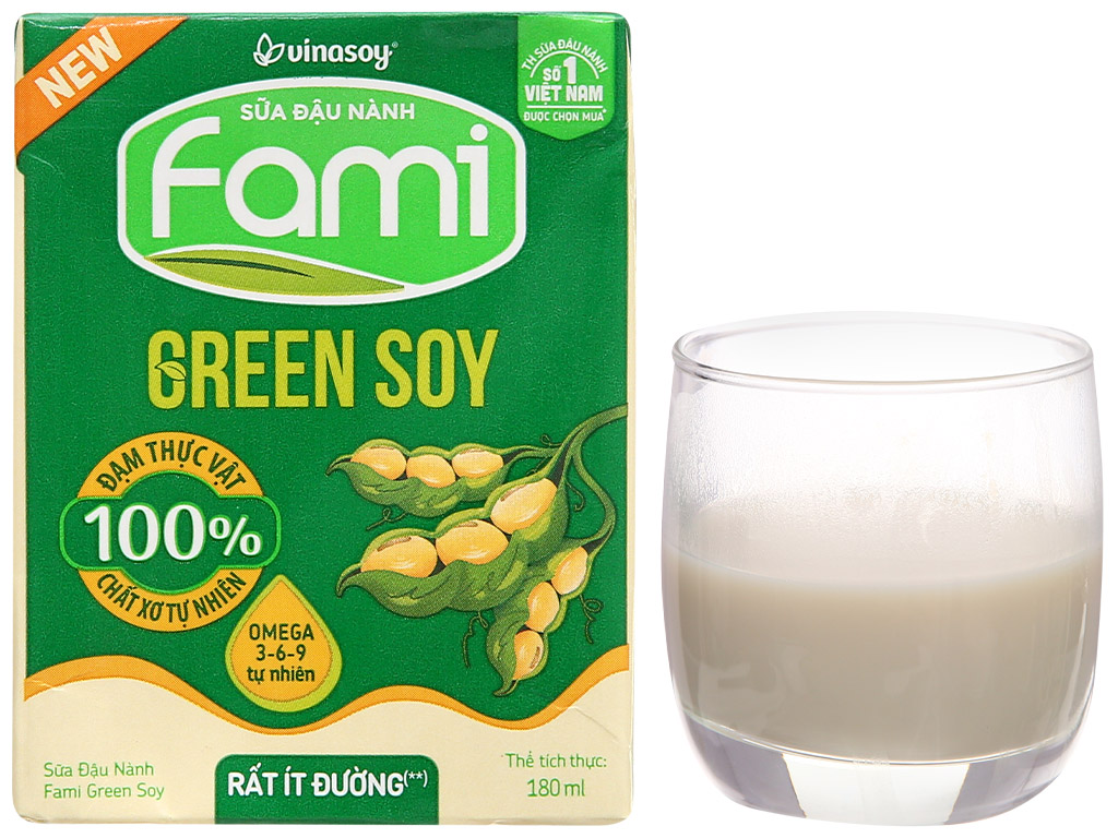 Thùng sữa đậu nành rất ít đường Fami Green Soy Bách hóa XANH