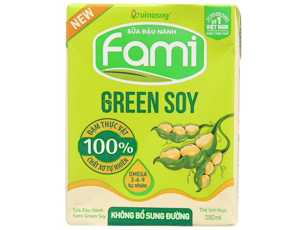 Lốc sữa đậu nành không đường Fami Green Soy Bách hóa XANH