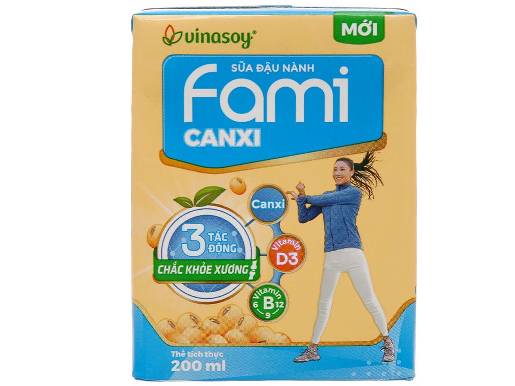Sữa đậu nành Fami Canxi hộp 200ml giá tốt tại Bách hoá XANH