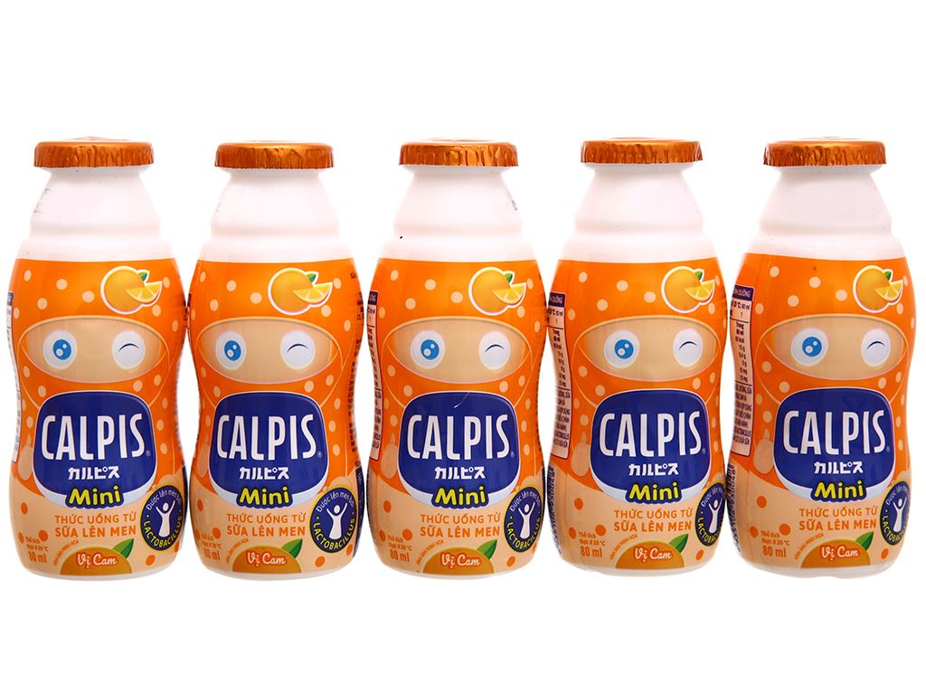 5 chai sữa chua cam Calpis 80ml giá tốt tại Bách hoá XANH