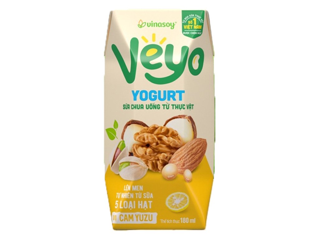 Sữa chua uống từ thực vật vị cam yuzu Veyo hộp 180ml