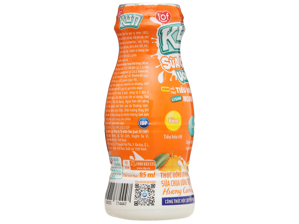 Lốc 6 chai sữa chua uống cam Lof Kun 85ml tại Bách hóa XANH