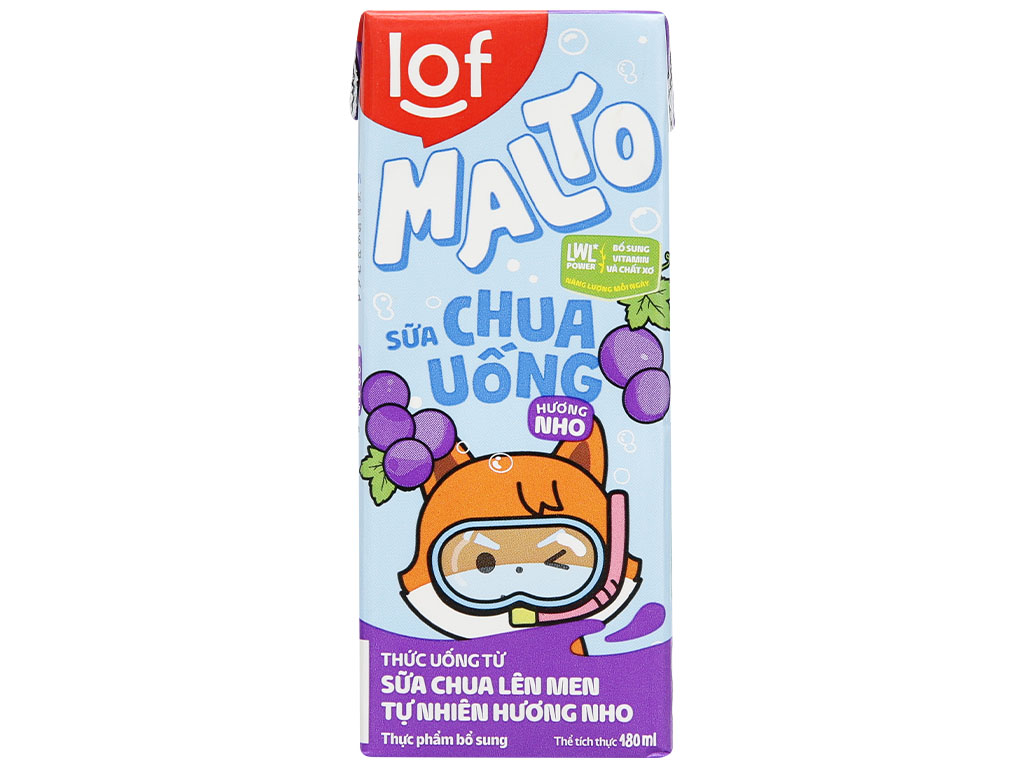 4 hộp sữa chua uống nho LOF Malto 180ml tại Bách hóa XANH