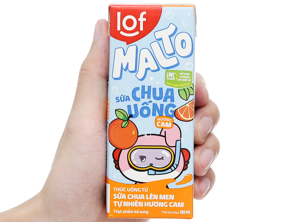 4 hộp sữa chua uống cam LOF Malto 180ml tại Bách hóa XANH