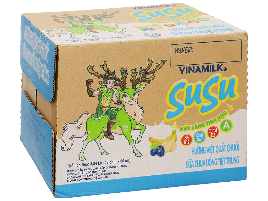 48 chai sữa chua việt quất chuối SuSu 80ml tại Bách hóa XANH