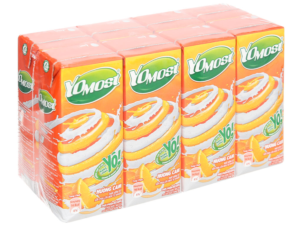 48 hộp sữa chua uống YoMost hương cam 170ml Bách hóa XANH