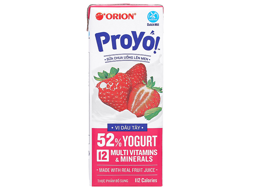Lốc 4 hộp sữa chua uống ProYo Orion dâu tây Bách hóa XANH
