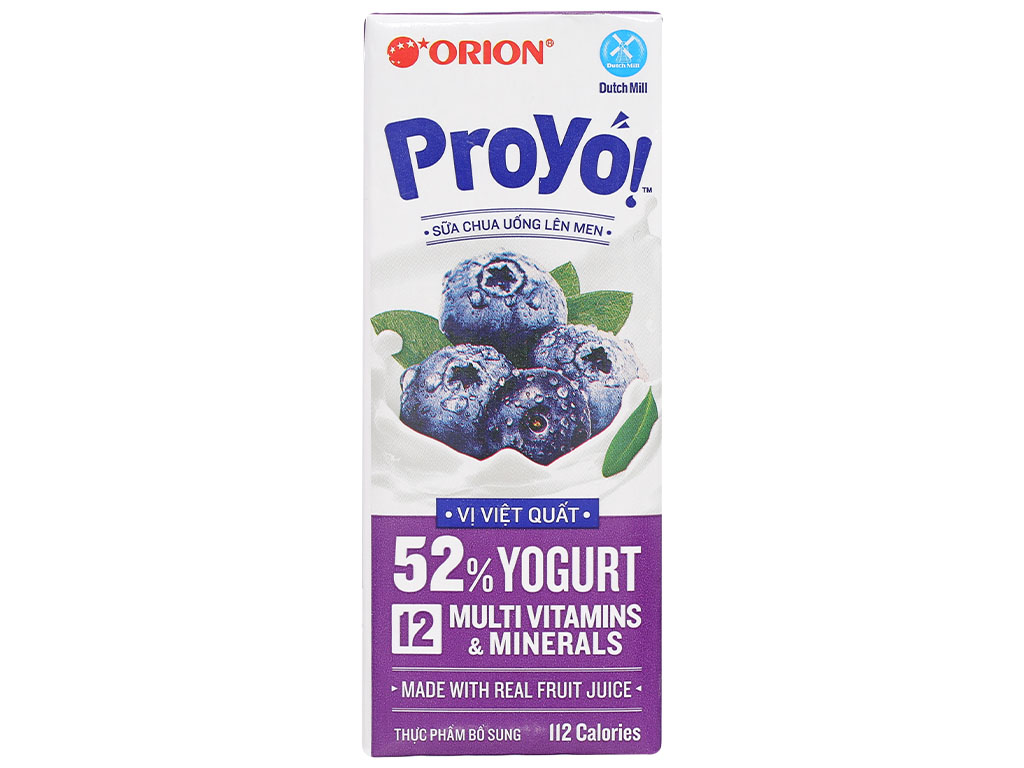 Lốc 4 hộp sữa chua ProYo Orion việt quất 180ml Bách hóa XANH