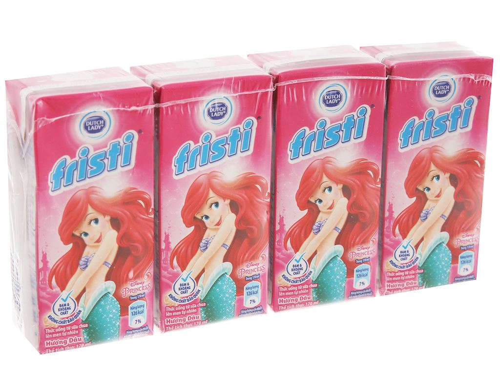 4 hộp sữa chua dâu Fristi 170ml giá tốt tại Bách hoá XANH