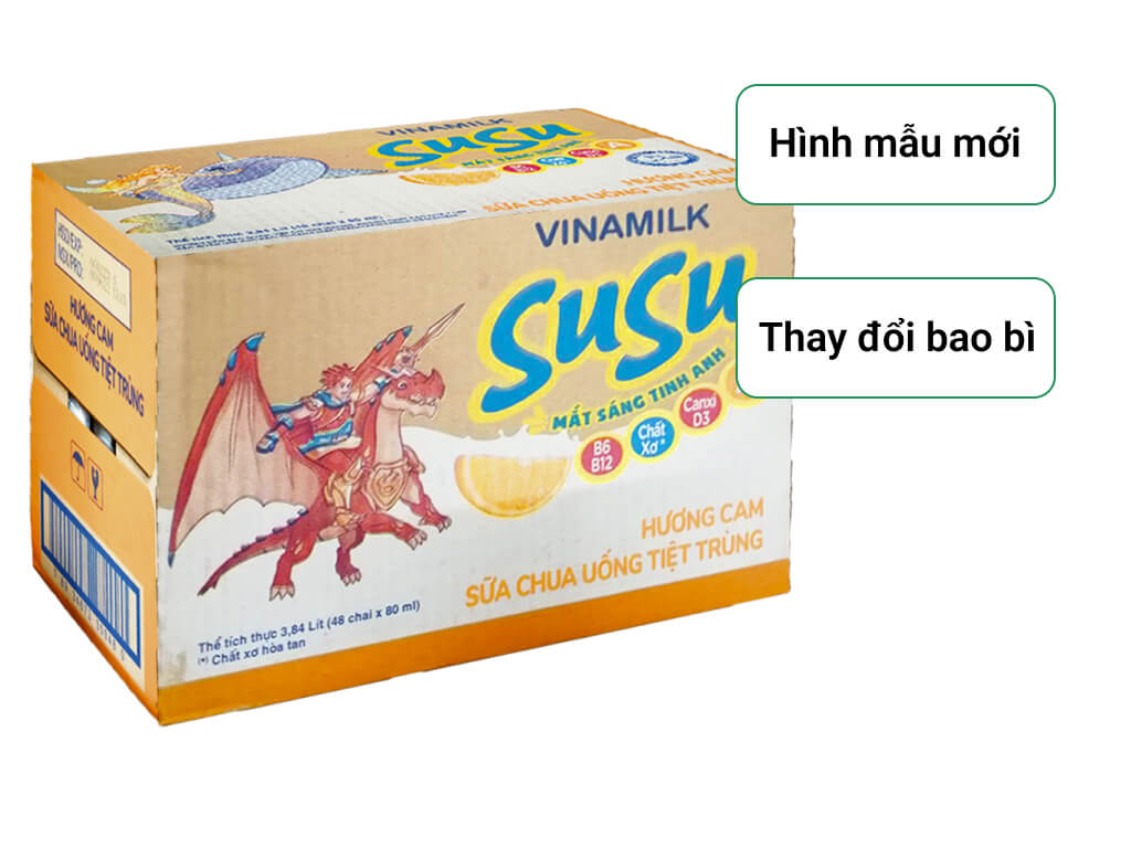 Thùng 48 chai sữa cam SuSu 80ml giá tốt tại Bách hoá XANH