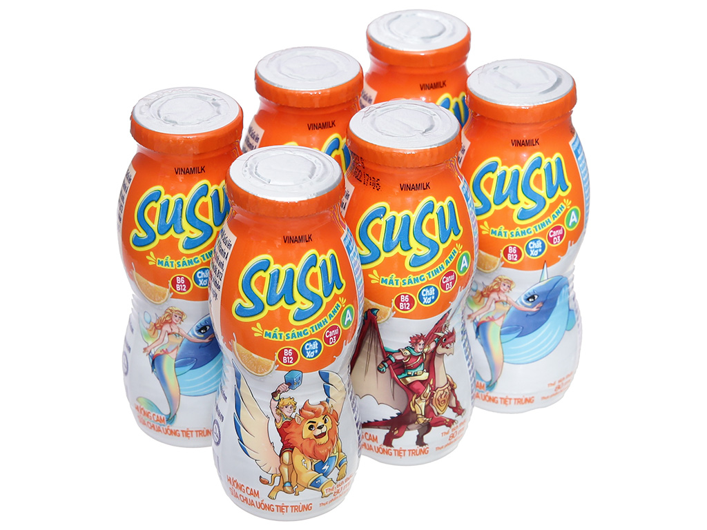 Lốc 6 chai sữa chua cam SuSu 80ml giá tốt tại Bách hoá XANH