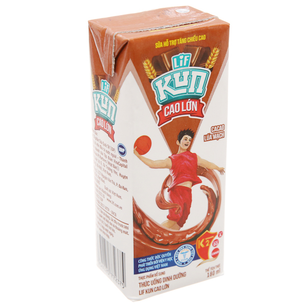 Sữa Cacao lúa mạch LiF Kun 180ml giá tốt tại Bách hoá XANH