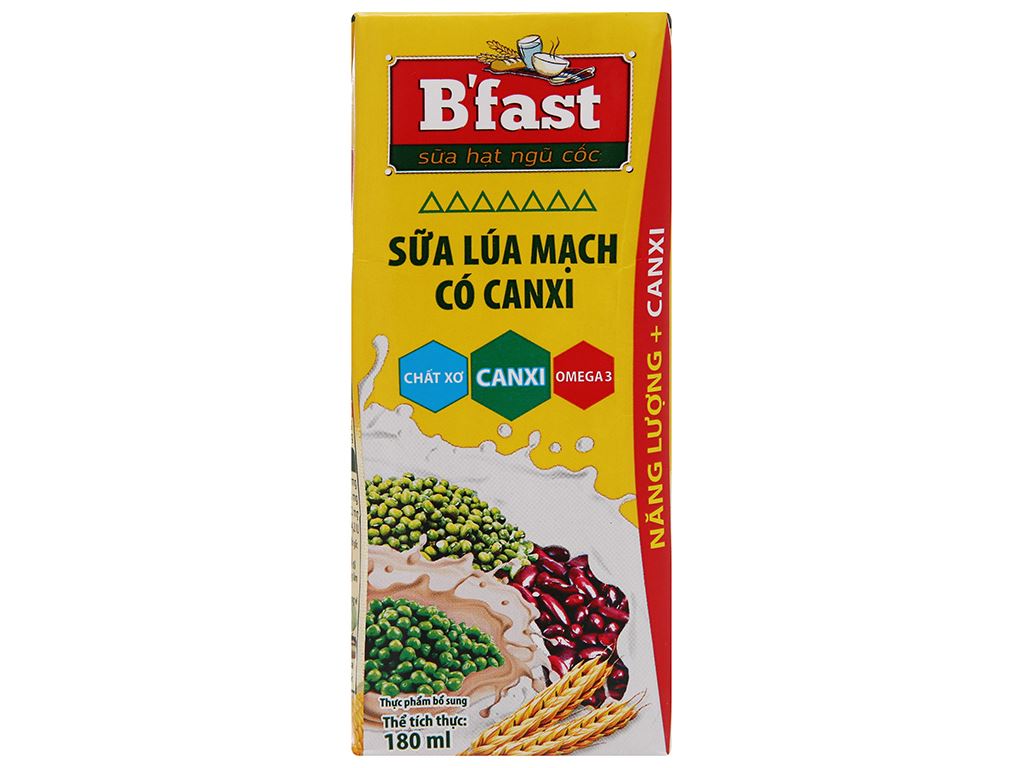 Sữa lúa mạch BFAST hộp 180ml giá tốt tại Bách hoá XANH