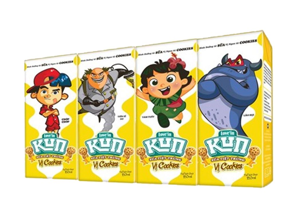 Lốc 4 hộp sữa dinh dưỡng Kun hương cookies 180ml tại Bách hoá XANH