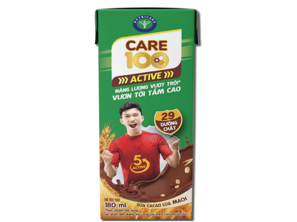 Sữa cacao lúa mạch Care 100 Active 180ml tại Bách hóa XANH