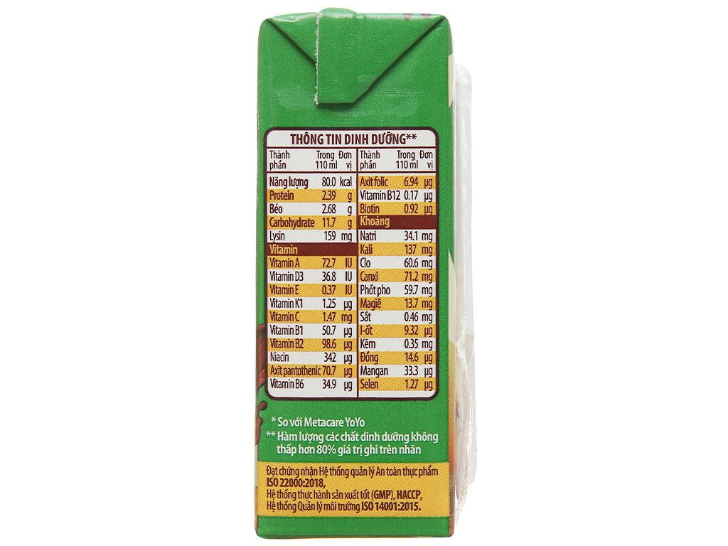 4 hộp sữa lúa mạch Care 100 Active 110ml tại Bách hóa XANH