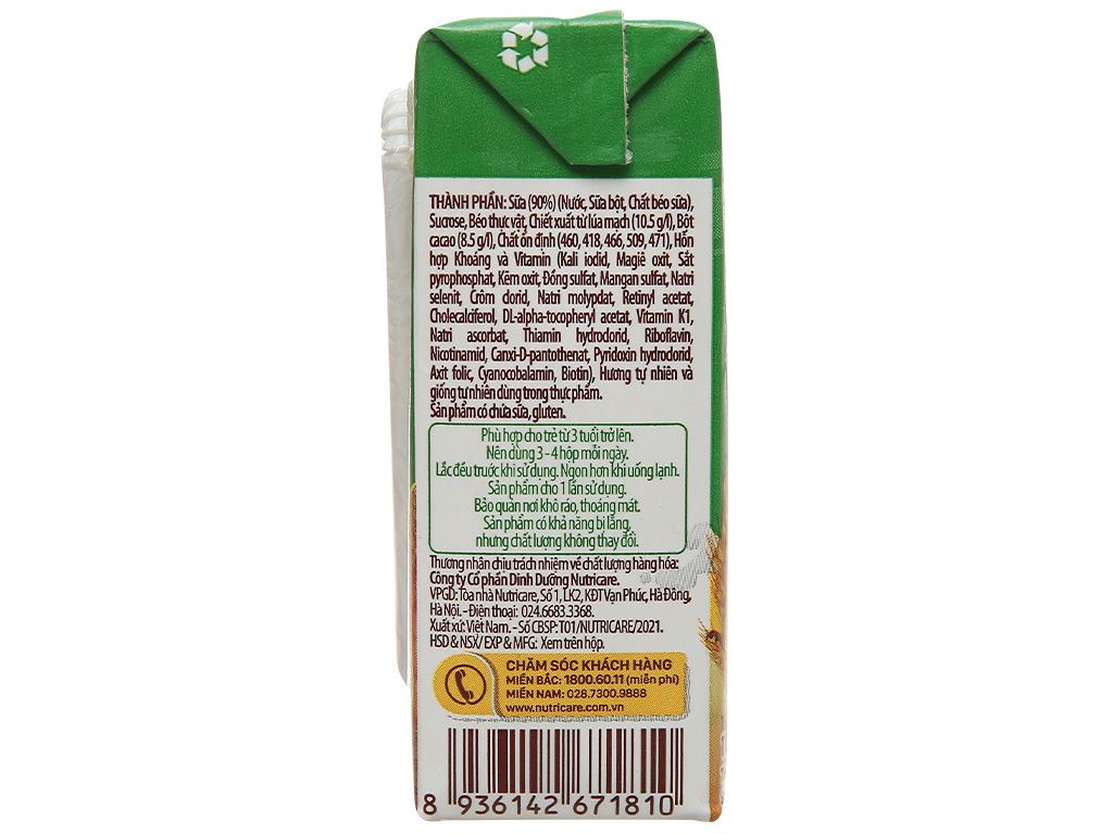 4 hộp sữa lúa mạch Care 100 Active 110ml tại Bách hóa XANH