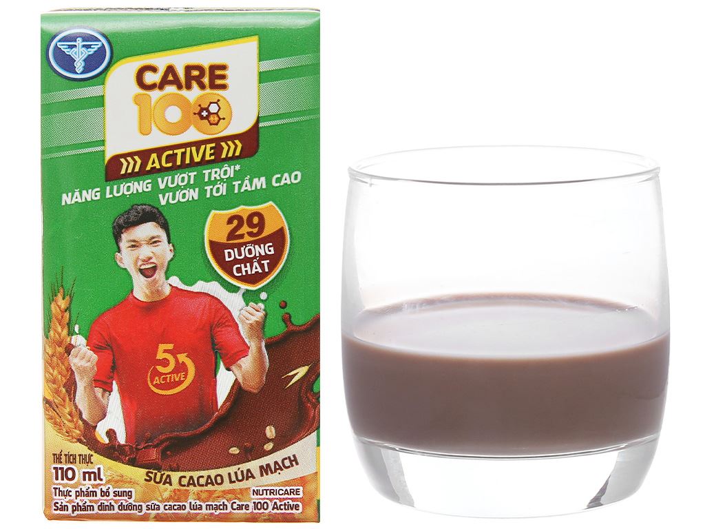 4 hộp sữa lúa mạch Care 100 Active 110ml tại Bách hóa XANH