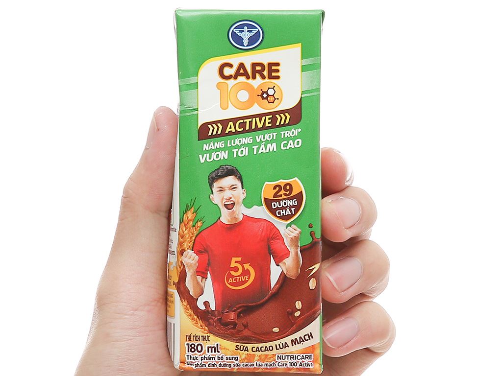 Lốc 4 hộp sữa cacao Care 100 Active 180ml tại Bách hóa XANH
