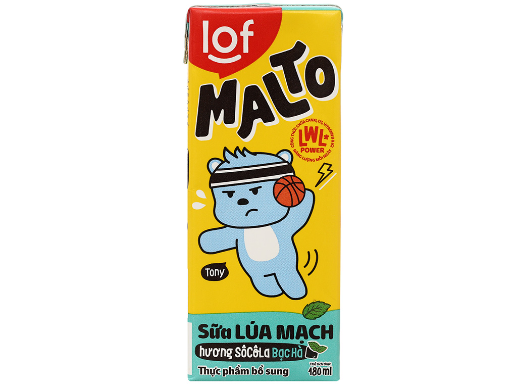 Lốc 4 hộp sữa lúa mạch bạc hà LOF 180ml tại Bách hóa XANH