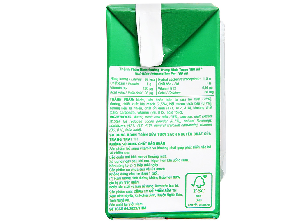 4 hộp sữa lúa mạch TH Mistori 110ml tại Bách hóa XANH