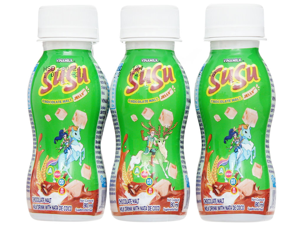 6 chai sữa lúa mạch thạch Vinamilk SuSu 80ml Bách hóa XANH