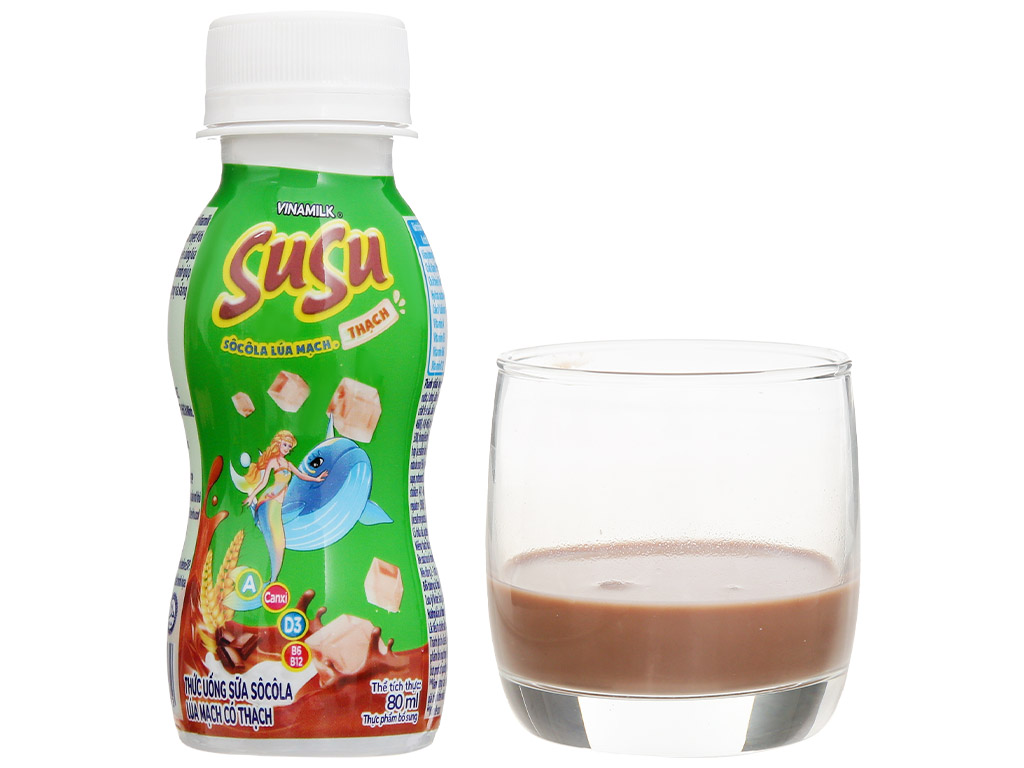 6 chai sữa lúa mạch thạch Vinamilk SuSu 80ml Bách hóa XANH