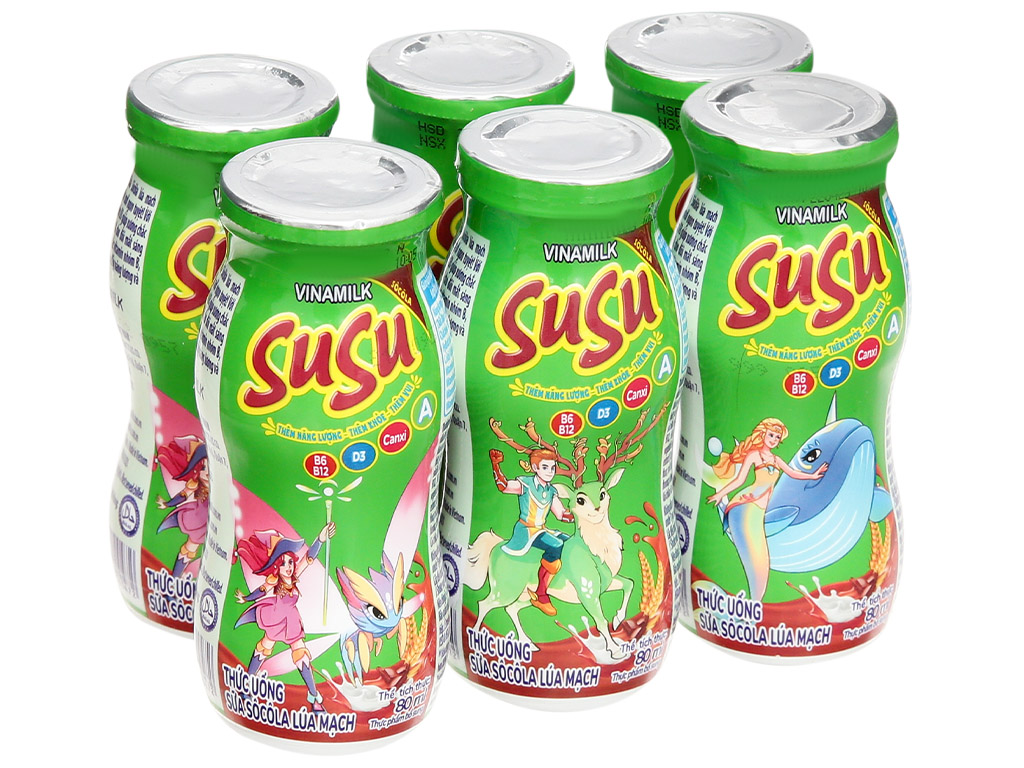 6 chai sữa lúa mạch Vinamilk SuSu 80ml tại Bách hóa XANH