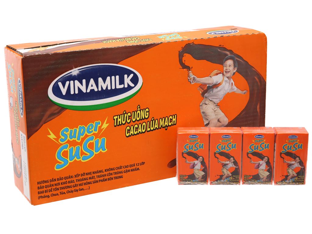 Thùng 48 hộp sữa Super Susu 110ml giá tốt tại Bách hoá XANH