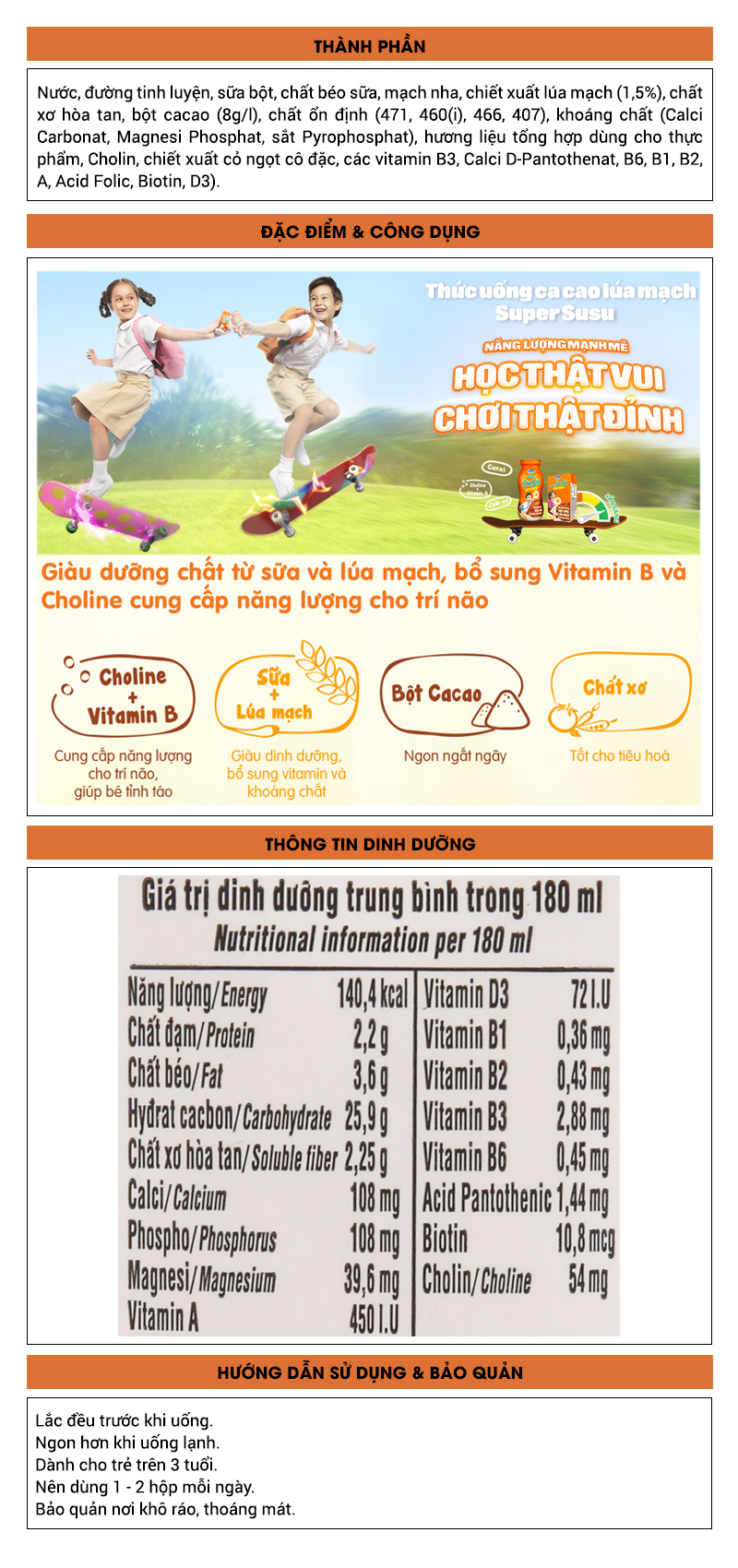 Thùng 48 hộp sữa Super Susu 180ml giá tốt tại Bách hoá XANH