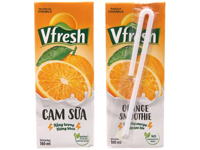 4 hộp nước cam sữa Vfresh 180ml giá tốt tại Bách hoá XANH