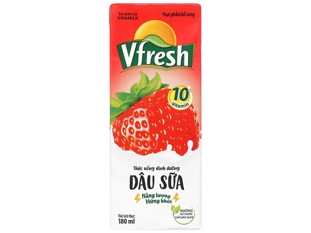Nước dâu sữa tươi Vfresh 180ml giá tốt tại Bách hoá XANH