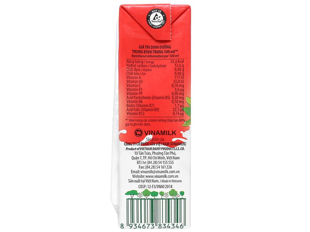 Nước dâu sữa tươi Vfresh 180ml giá tốt tại Bách hoá XANH