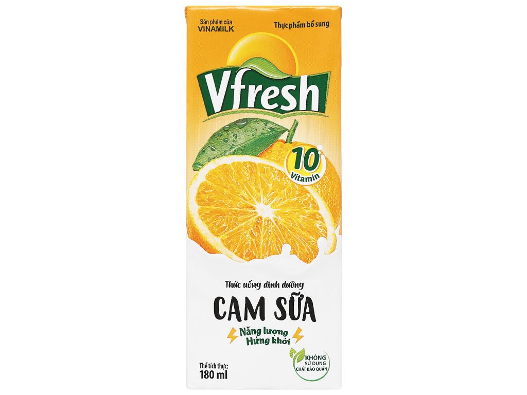 Nước cam sữa tươi Vfresh 180ml giá tốt tại Bách hoá XANH