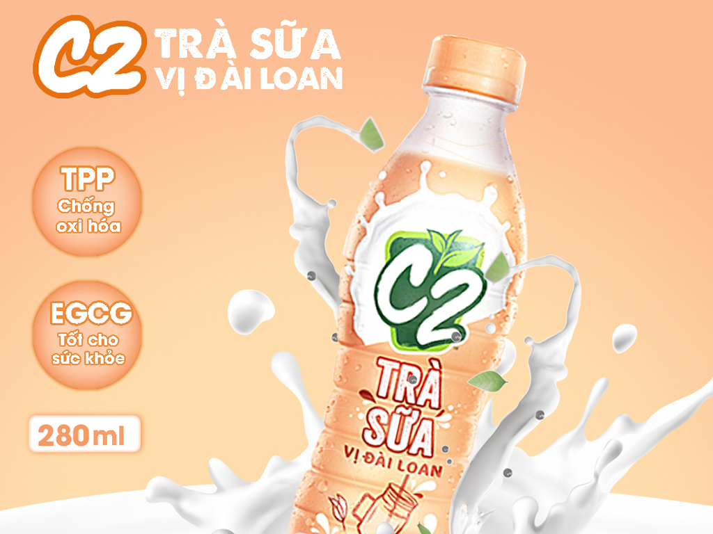 6 chai trà sữa Đài Loan C2 280ml giá tốt tại Bách hoá XANH