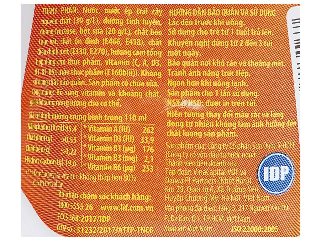 Thùng 24 túi sữa LiF Kun cam 110ml giá tốt tại Bách hoá XANH
