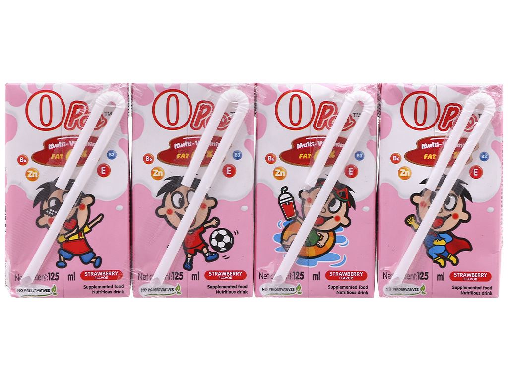 4 hộp thức uống dinh dưỡng Want Want OPAO dâu 125ml ở Bách Hoá XANH