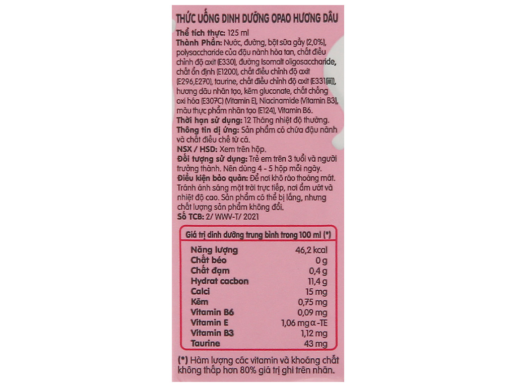 4 hộp thức uống dinh dưỡng Want Want OPAO dâu 125ml ở Bách Hoá XANH