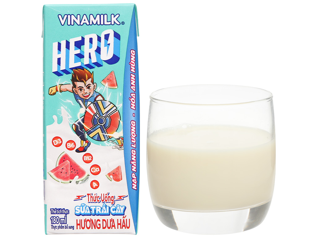 4 hộp sữaVinamilk Hero dưa hấu 180ml tại Bách Hoá XANH