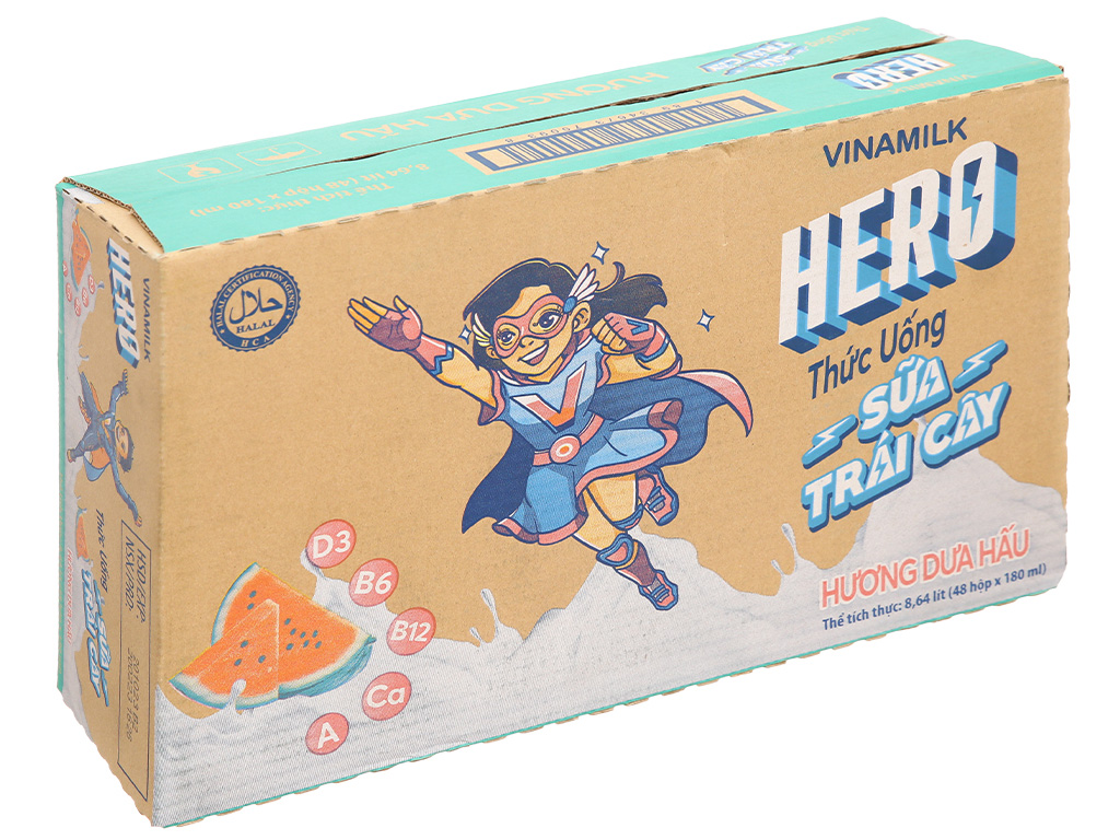 48 hộp sữa Vinamilk Hero dưa hấu 180ml tại Bách Hoá XANH