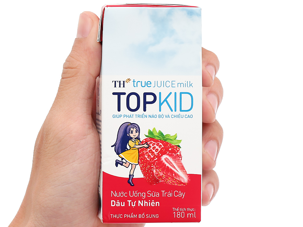 4 hộp sữa trái cây TH Topkid dâu 180ml tại Bách Hoá XANH